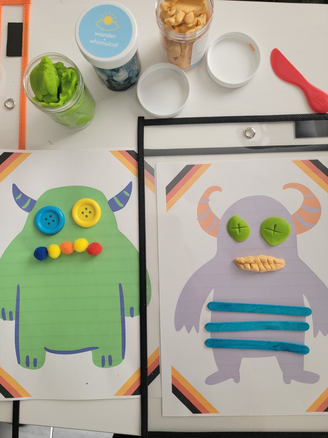 Toddler Monster Playdough Mats - Build Your Own Monster - Playdough ...