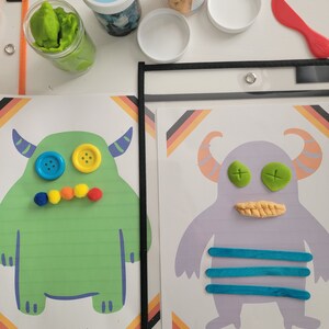 Toddler Monster Playdough Mats - Build Your Own Monster - Playdough ...