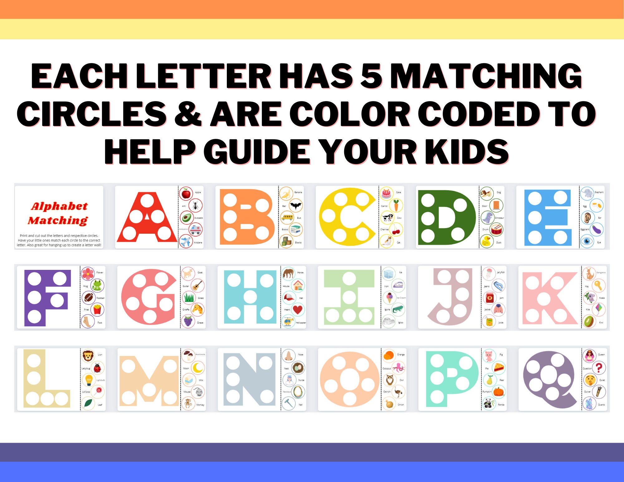 Toddler Learning Pack Matching Activity Five Senses, Numbers, Colors ...