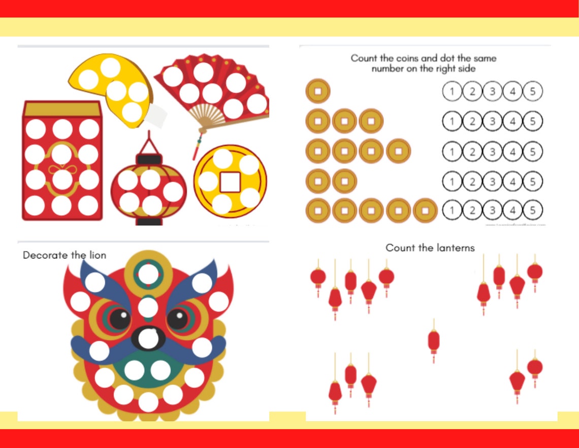 Lunar New Year Activities Learning Counting Shapes Chinese New Year ...