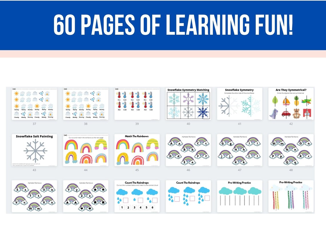 Preschool Toddler Weather Learning Pack Busy Book - Etsy