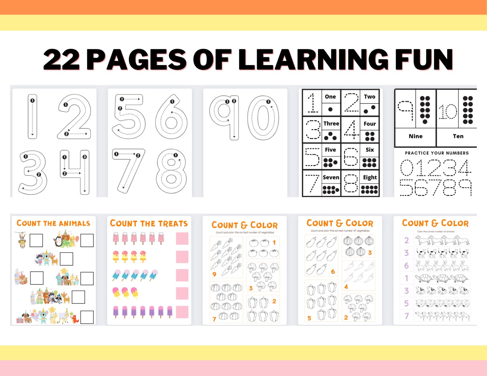 Toddler Number Activities - PRINT AND PLAY - Counting Learning - Busy ...