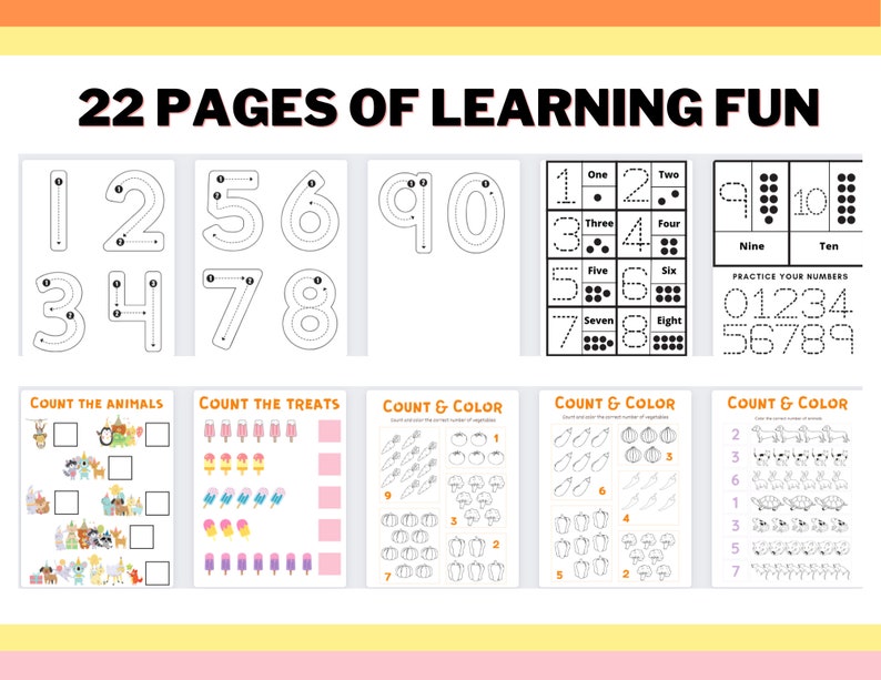 Toddler Number Activities PRINT AND PLAY Counting Learning Busy Book ...