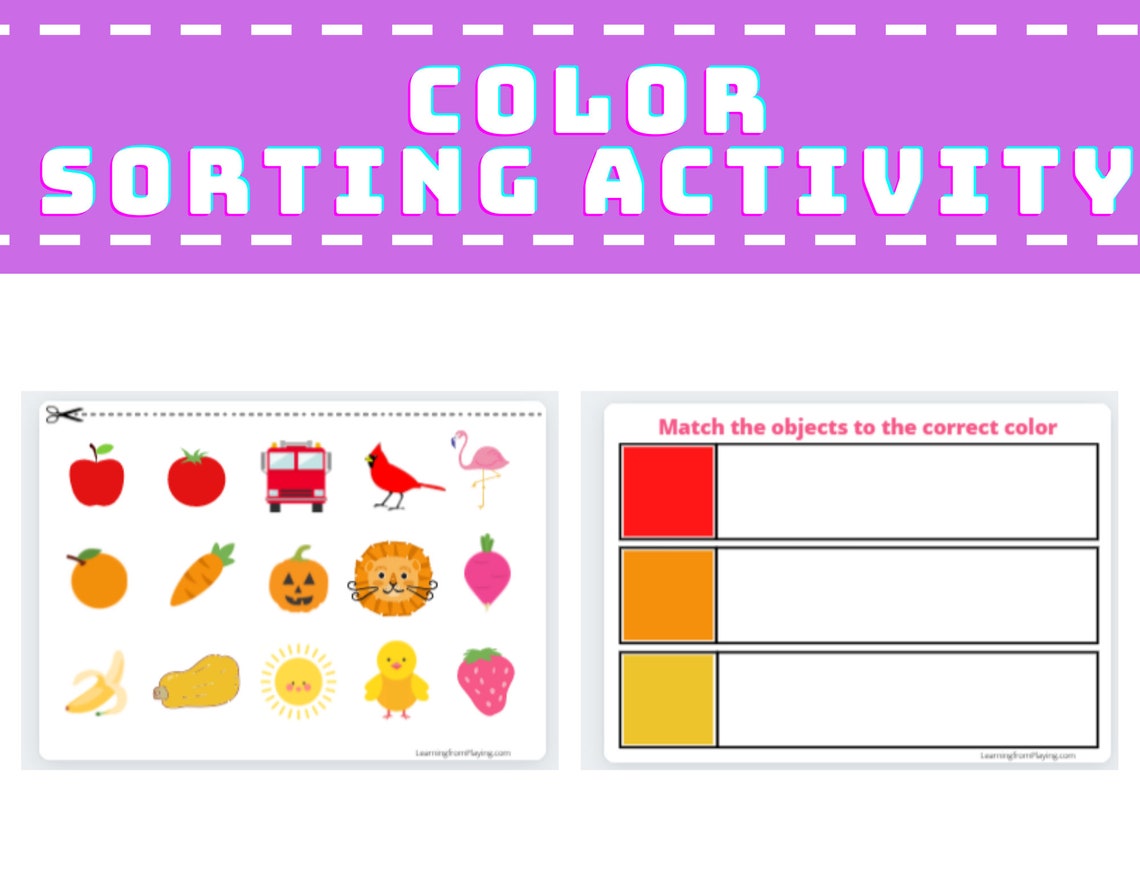 Toddler Color Sorting Activities Colors Learning Busy Book Printable ...