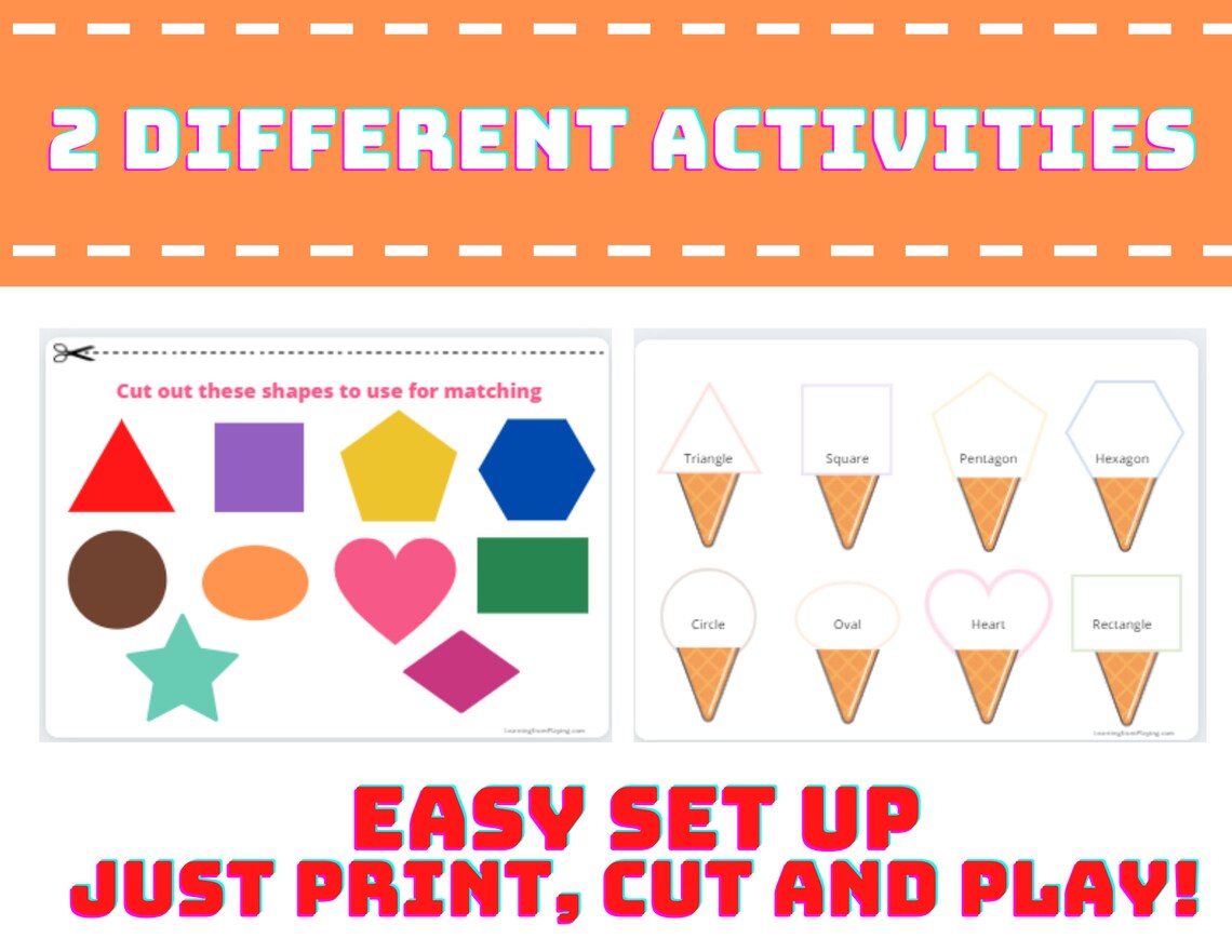 Toddler Shapes Activities Shadow Matching Learning Busy Book Printable ...