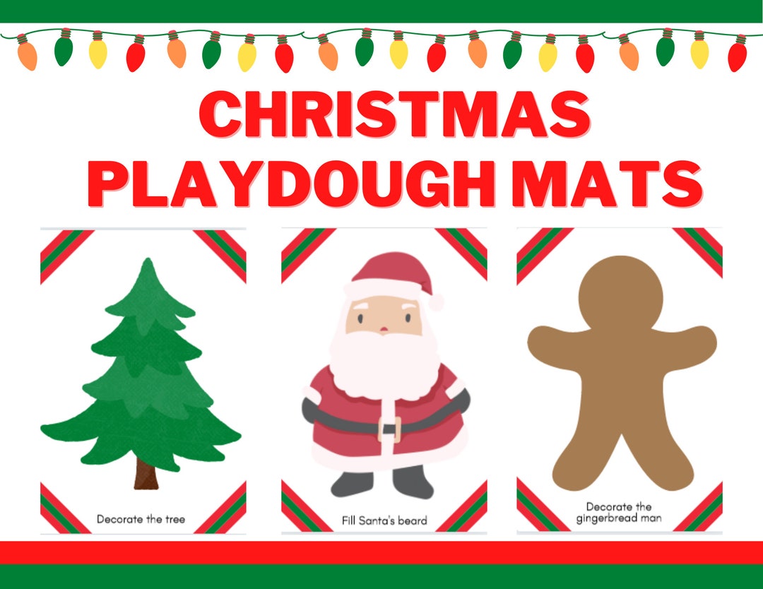 Toddler Christmas Playdough Mats - Christmas Tree Gingerbread ...