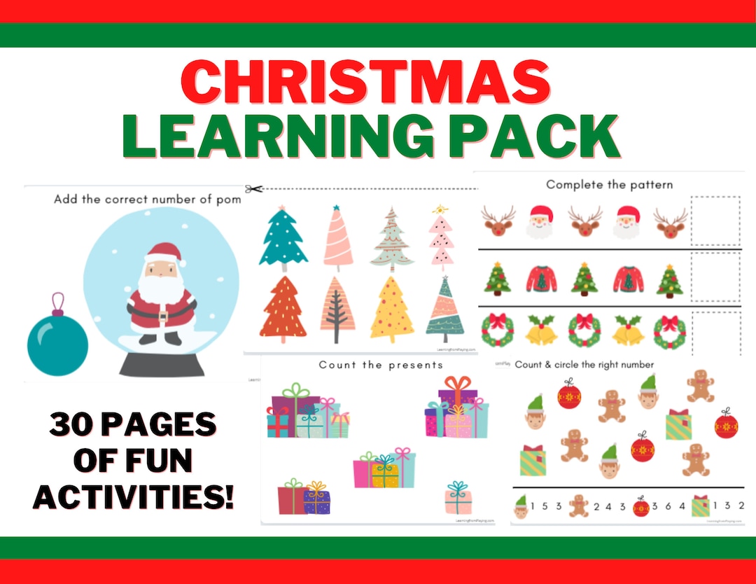 Toddler Christmas Learning Activities - Counting - Matching - Patterns ...