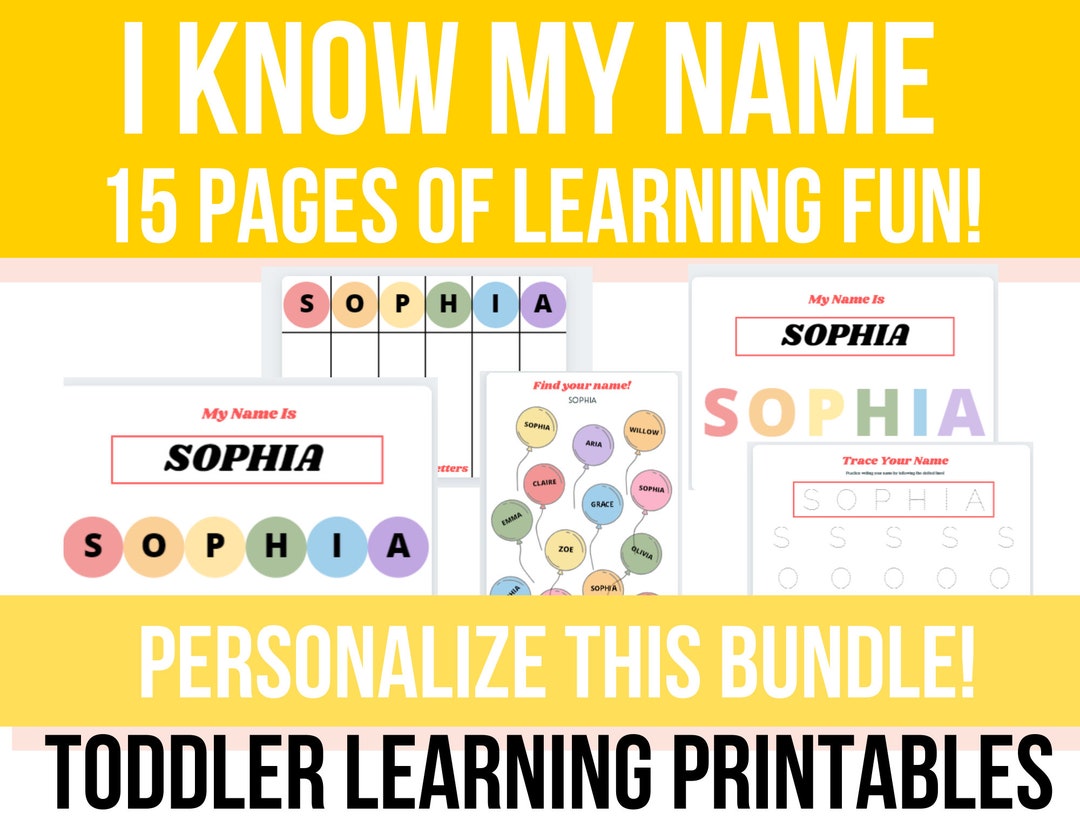 PERSONALIZED Toddler Learning Name Activities - Toddler Busy Book ...