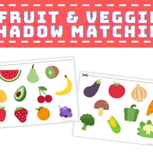 Toddler Fruit Vegetable Activities - Shadow Matching - Learning - Busy ...