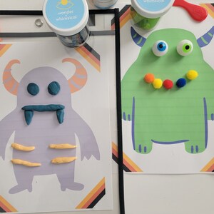 Toddler Monster Playdough Mats - Build Your Own Monster - Playdough ...