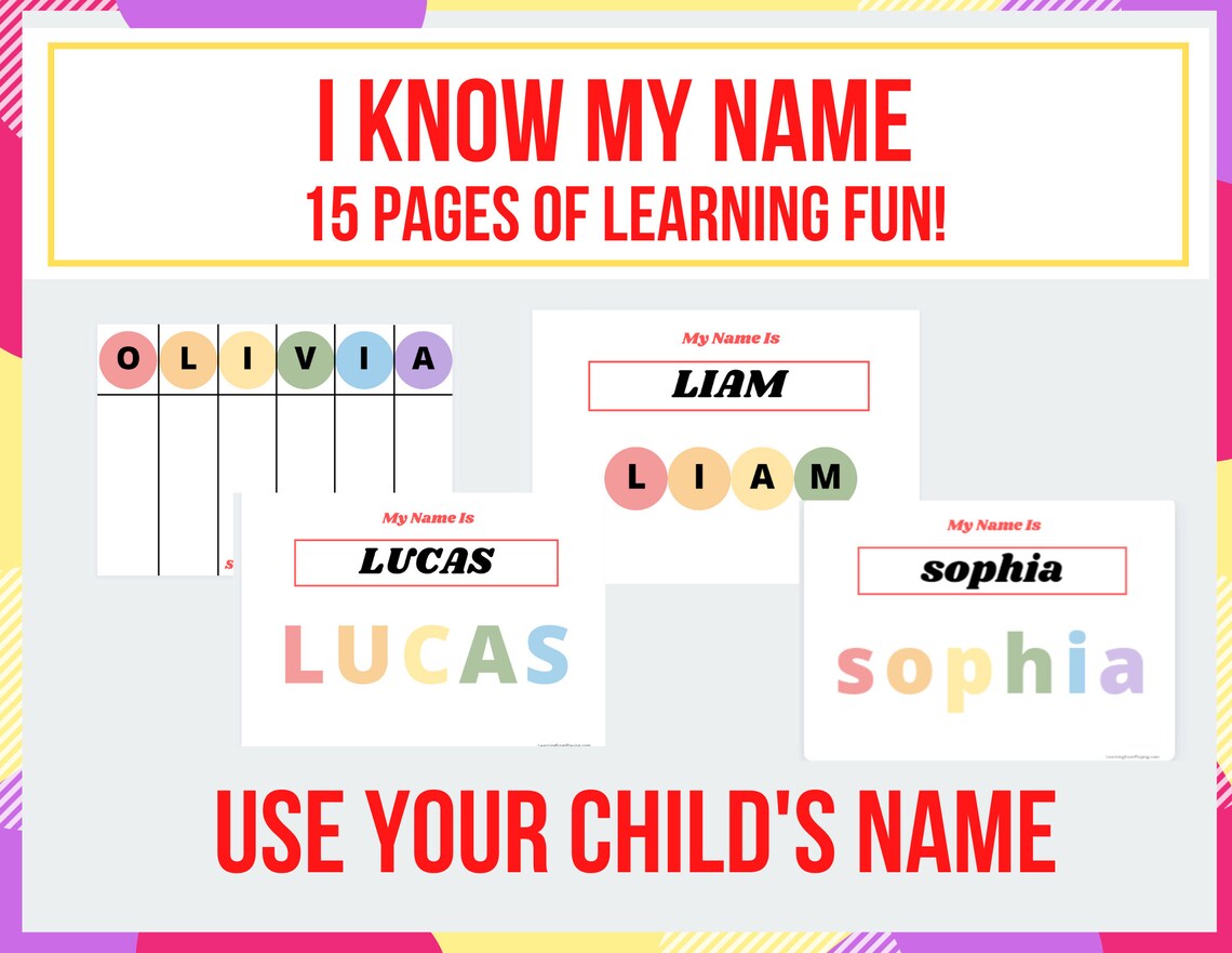 PERSONALIZED Toddler Learning Name Activities Toddler Busy Book Toddler ...