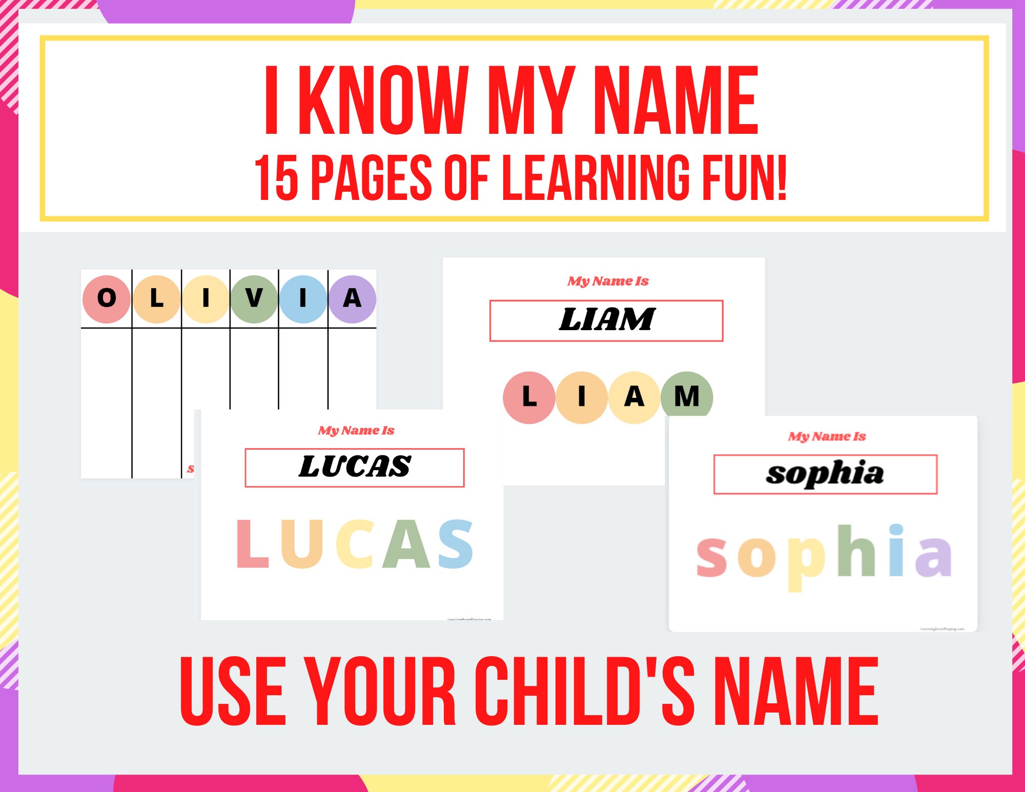 PERSONALIZED Toddler Learning Name Activities - Toddler Busy Book ...