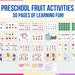 Preschool Toddler Fruit Activities Busy Book Preschool Printable Binder ...