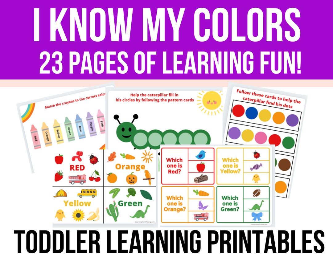 Toddler Color Activities - Toddler Busy Book - Toddler Printable Binder ...