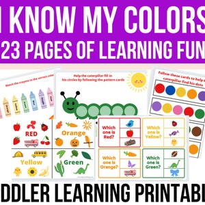 Toddler Color Activities - Toddler Busy Book - Toddler Printable Binder ...
