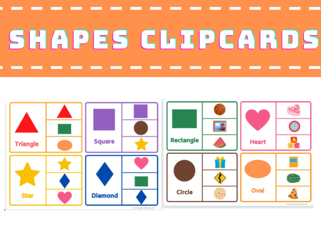 Toddler Shapes Activities - Clipcards - Sorting - Learning - Busy Book ...