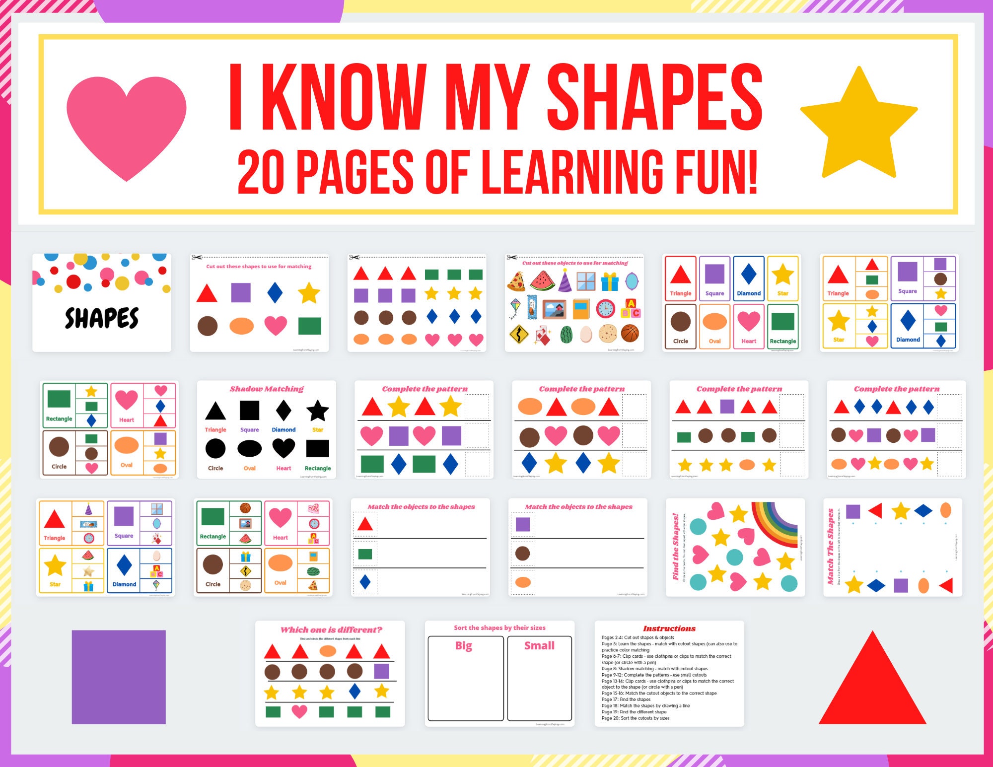 Toddler Learning Shapes Activities - Toddler Busy Book - Toddler ...