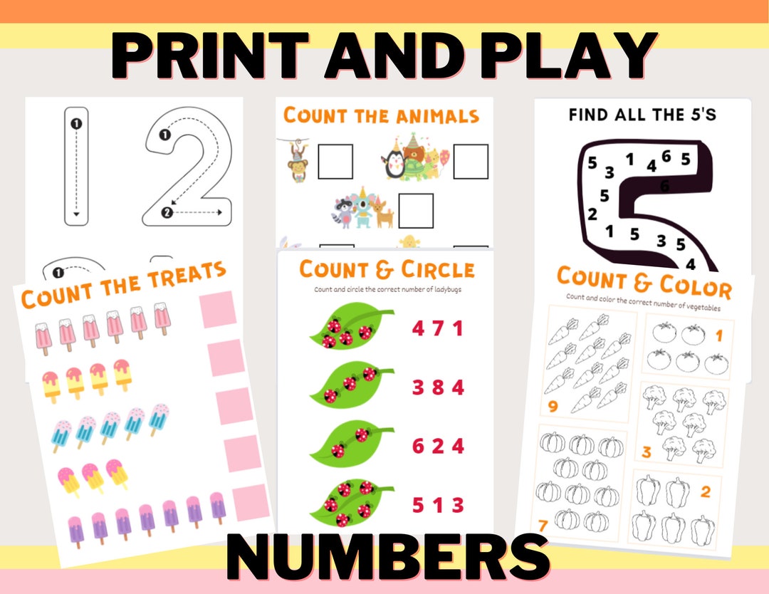 Toddler Number Activities - PRINT AND PLAY - Counting Learning - Busy ...