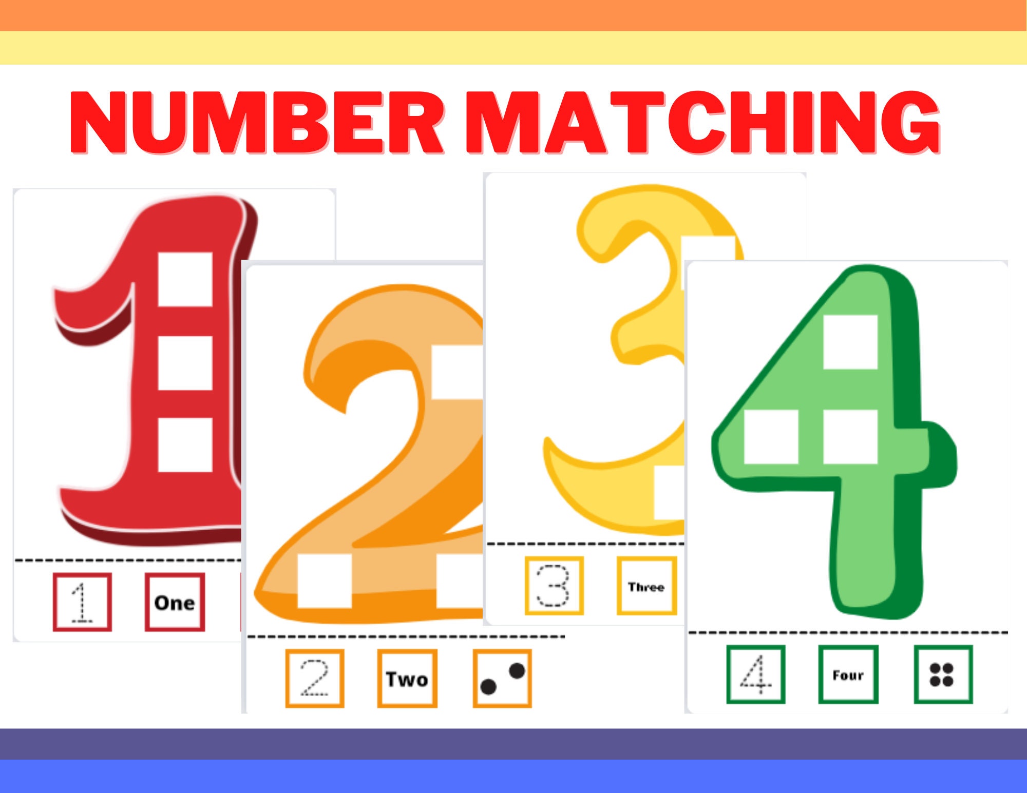 Toddler Learning Pack Matching Activity Five Senses, Numbers, Colors ...