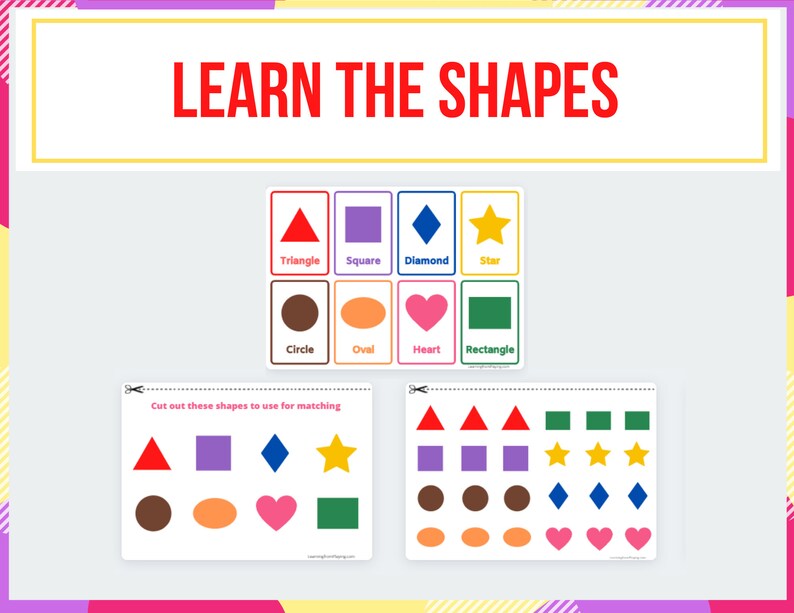 Toddler Learning Shapes Activities Toddler Busy Book Toddler Printable ...