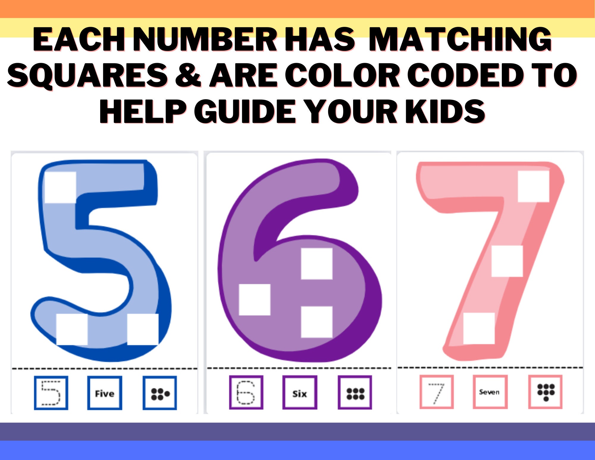 Toddler Learning Pack Matching Activity Five Senses, Numbers, Colors ...