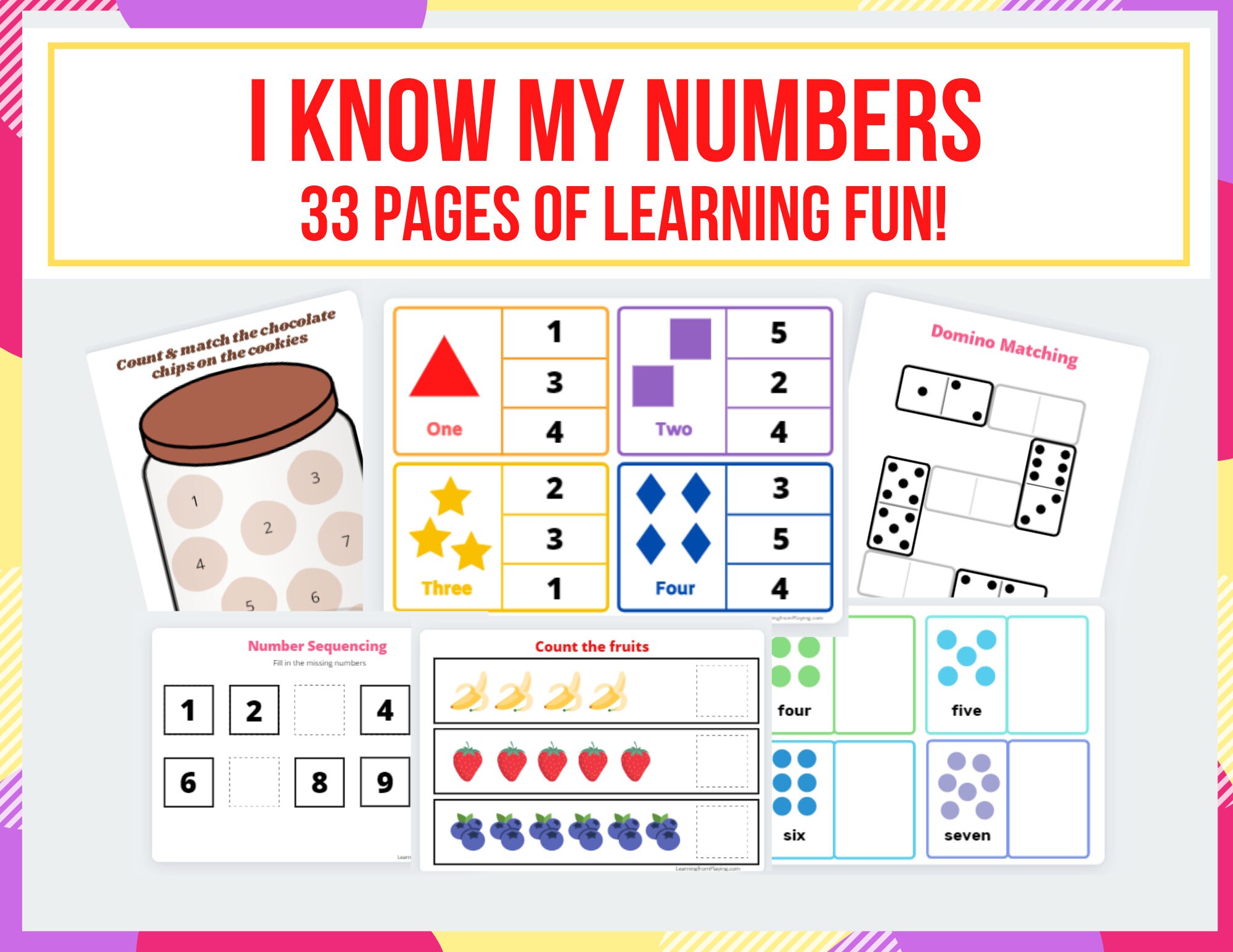 Toddler Learning Activities 100 Pages Counting, Shapes, Fruits & More ...