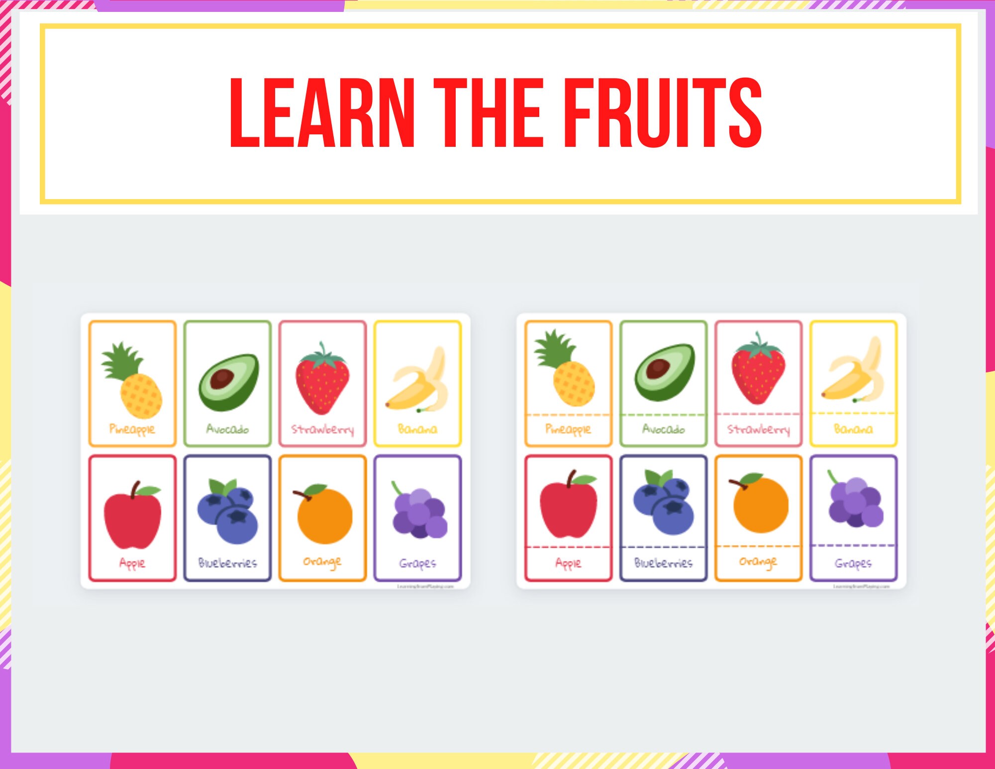 Preschool Learning Fruit Activities Busy Book Preschool Printable ...