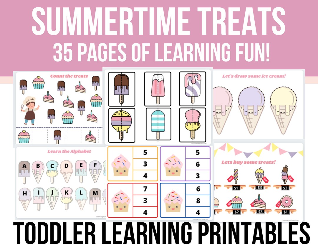 Preschool Learning Summertime Activities - Busy Book - Printable Binder ...