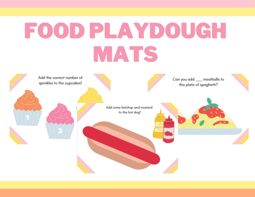 Toddler Food Playdough Mats - Playdough Sheet - Make Food - Learn to ...