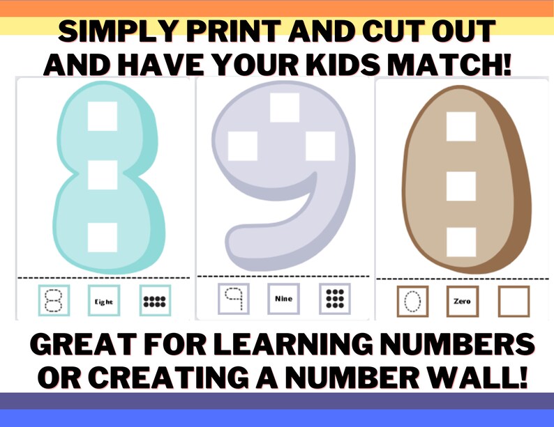 Toddler Number Match Activity Sorting Learning Matching Busy Book ...