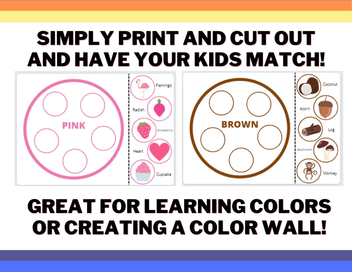 Toddler Color Match Activity Sorting Learning Matching Busy Book ...