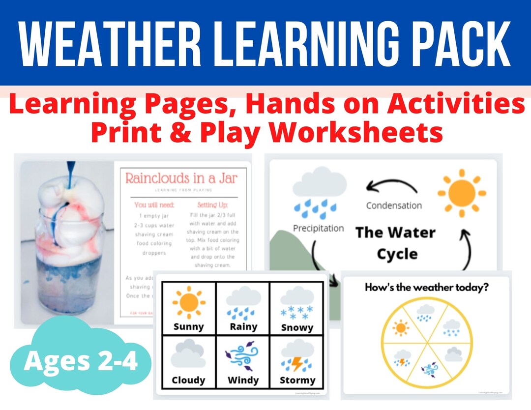 Preschool Toddler Weather Learning Pack - Busy Book - Preschool ...