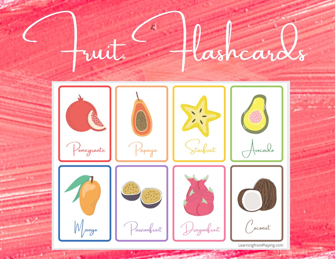Toddler Fruit Flashcards - Simple Beautiful Learning Cards - Nature ...