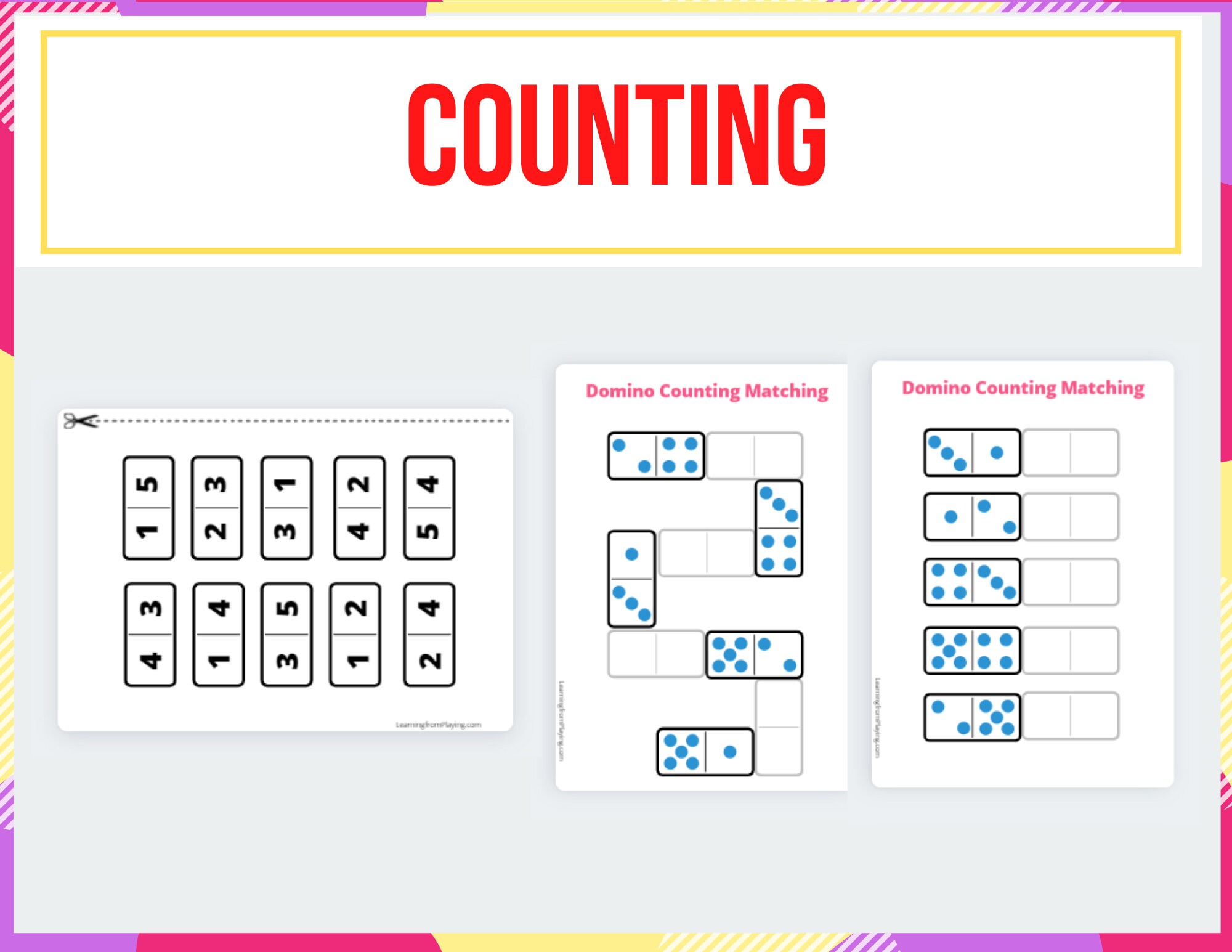 Toddler Domino Activities - Toddler Busy Book - Toddler Printable ...