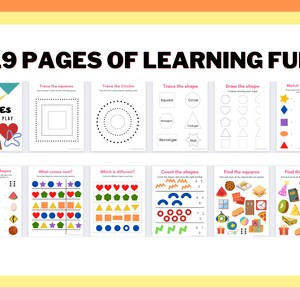 Toddler Shapes Activities - PRINT AND PLAY - Counting Learning - Busy ...