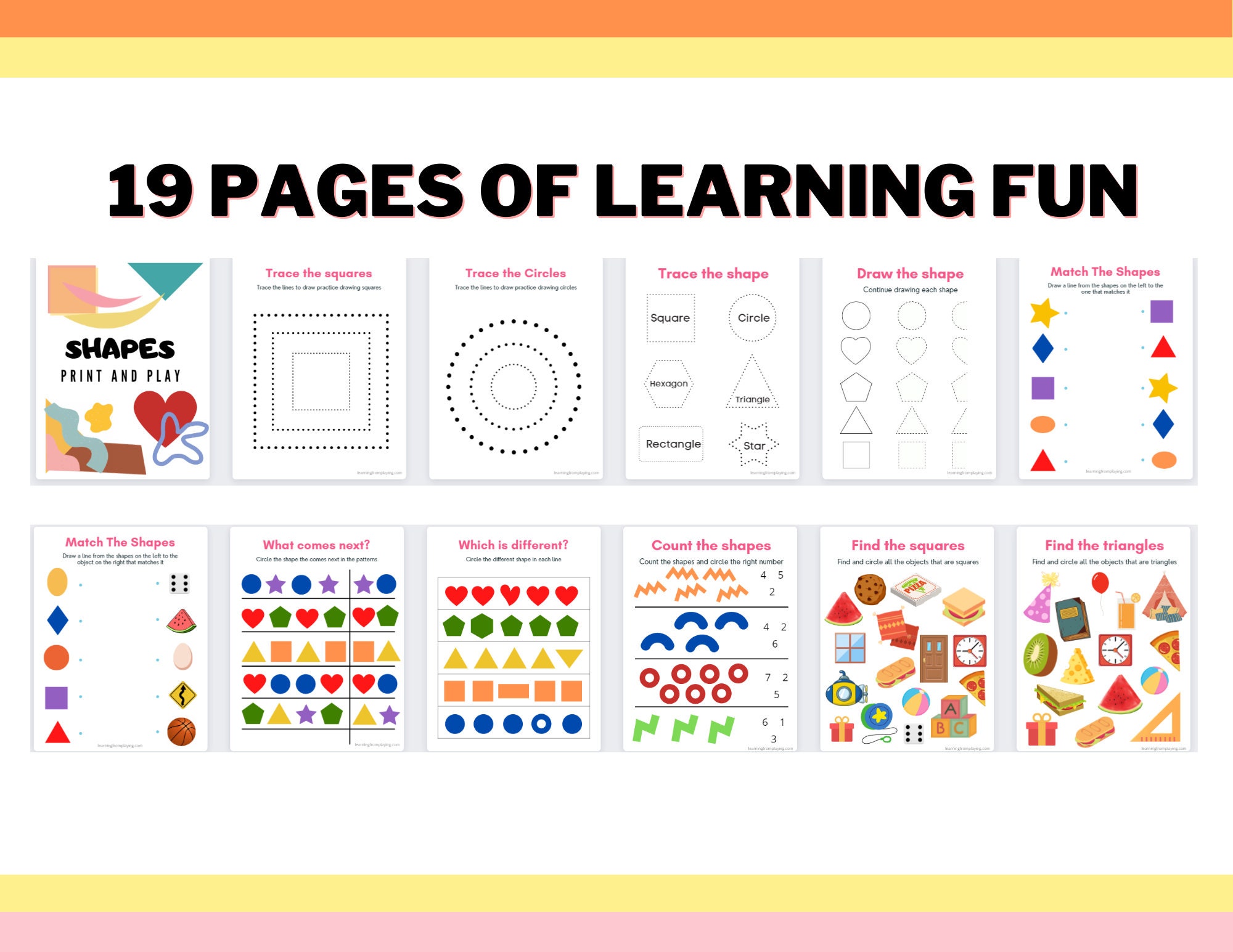 Toddler Shapes Activities PRINT AND PLAY Counting Learning Busy Book ...