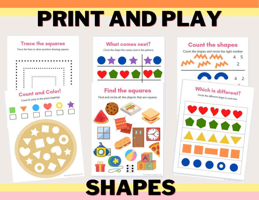 Toddler Shapes Activities - PRINT AND PLAY - Counting Learning - Busy ...