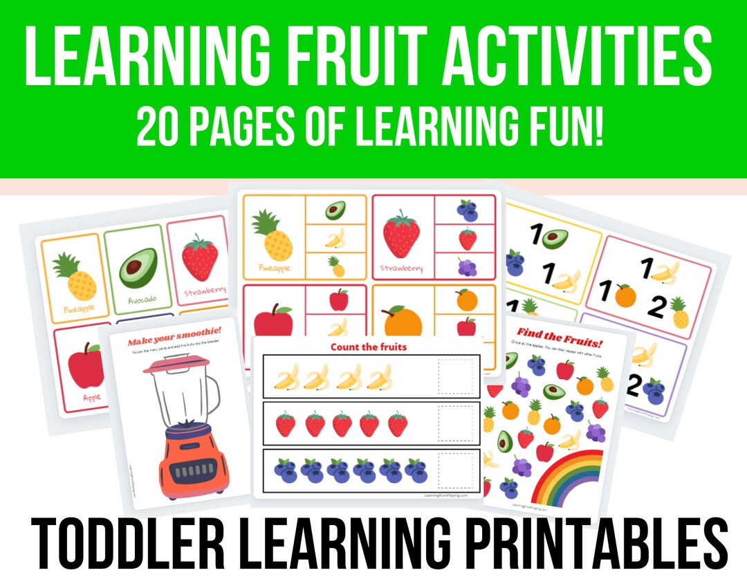 Toddler Learning Fruit Activities - Toddler Busy Book - Toddler ...