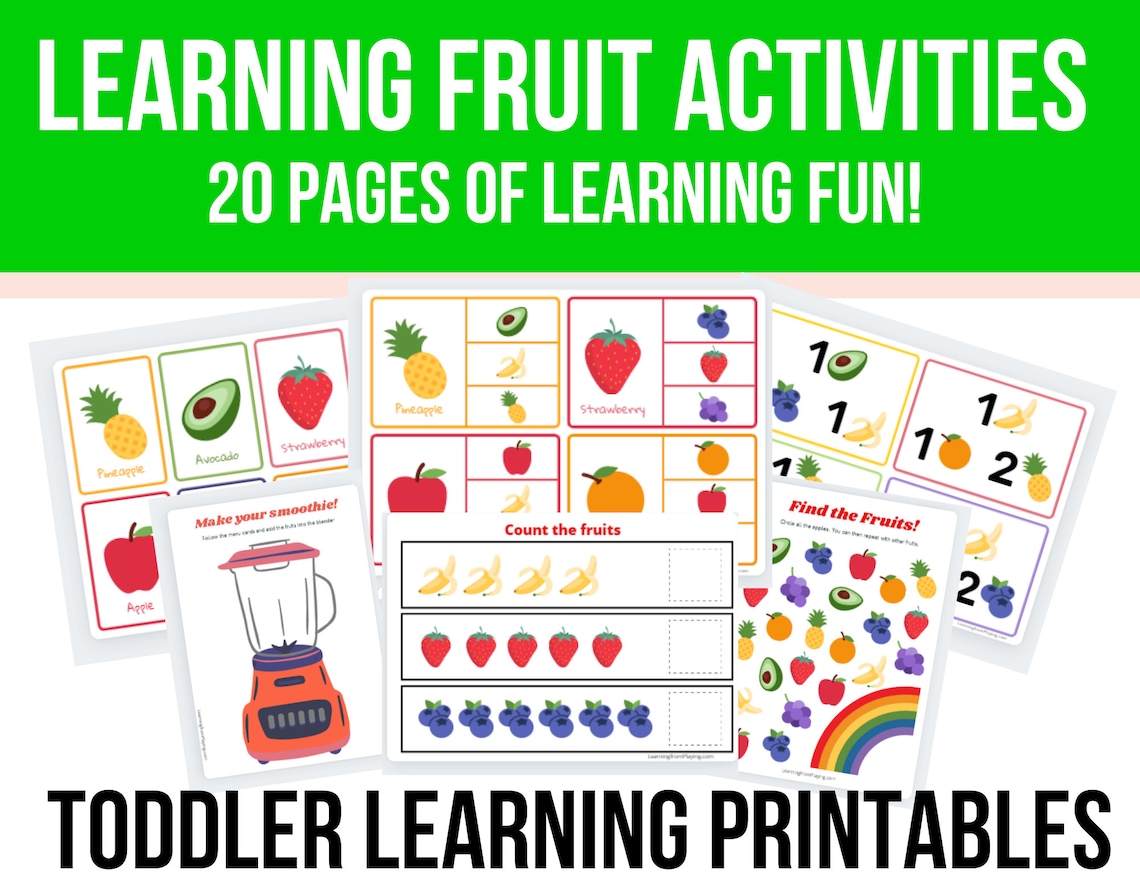 Toddler Learning Fruit Activities Toddler Busy Book Toddler Printable ...