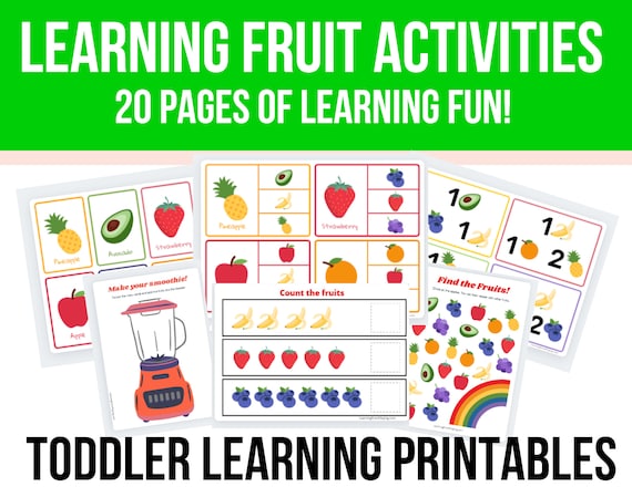 Toddler Learning Fruit Activities Toddler Busy Book | Etsy Canada