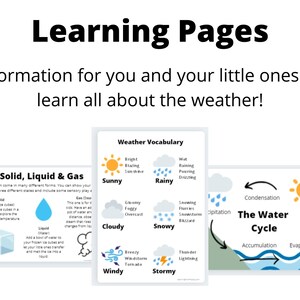 Preschool Toddler Weather Learning Pack - Busy Book - Preschool ...