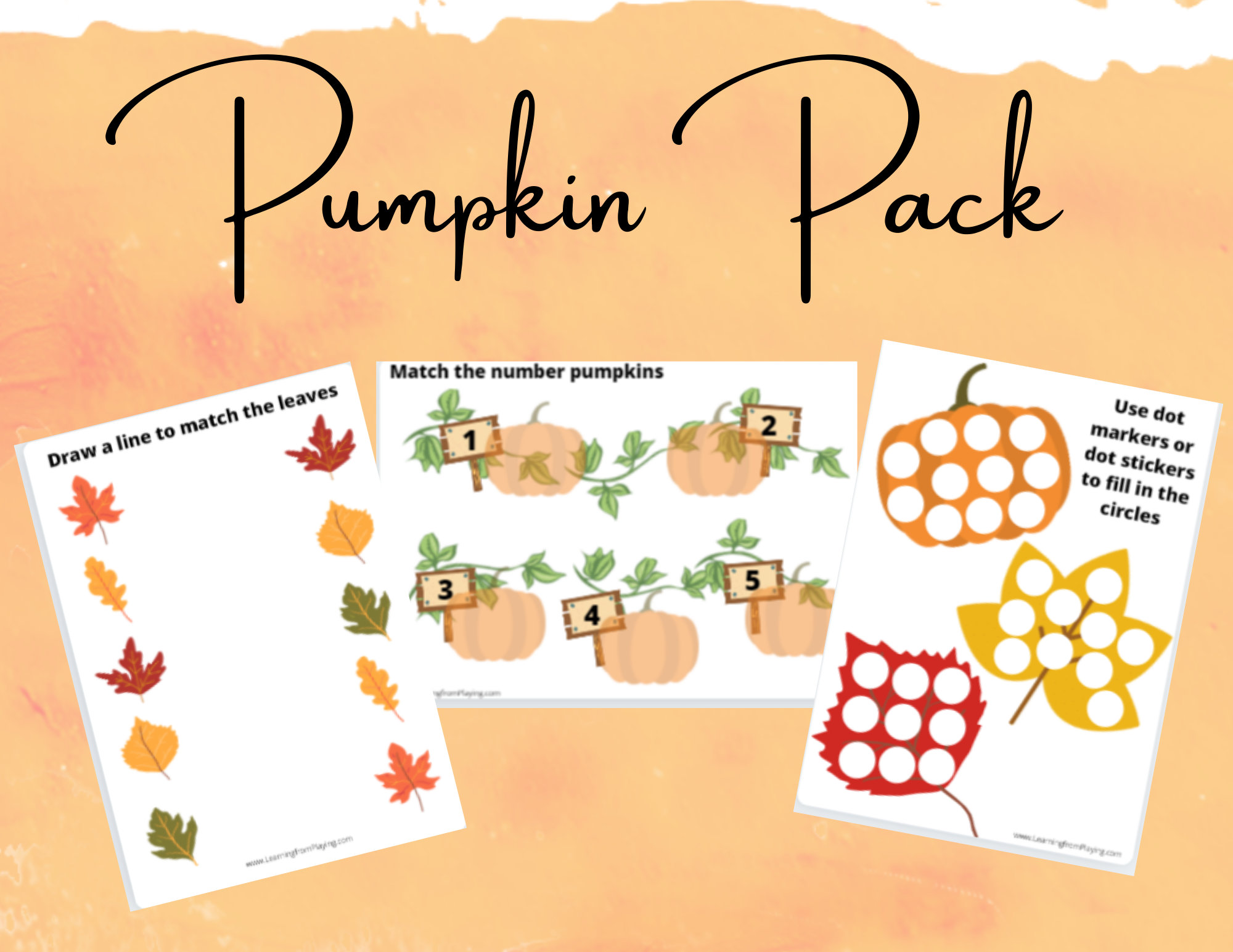 Toddler Pumpkin Activities - Counting - Alphabet - Numbers - Shadow ...
