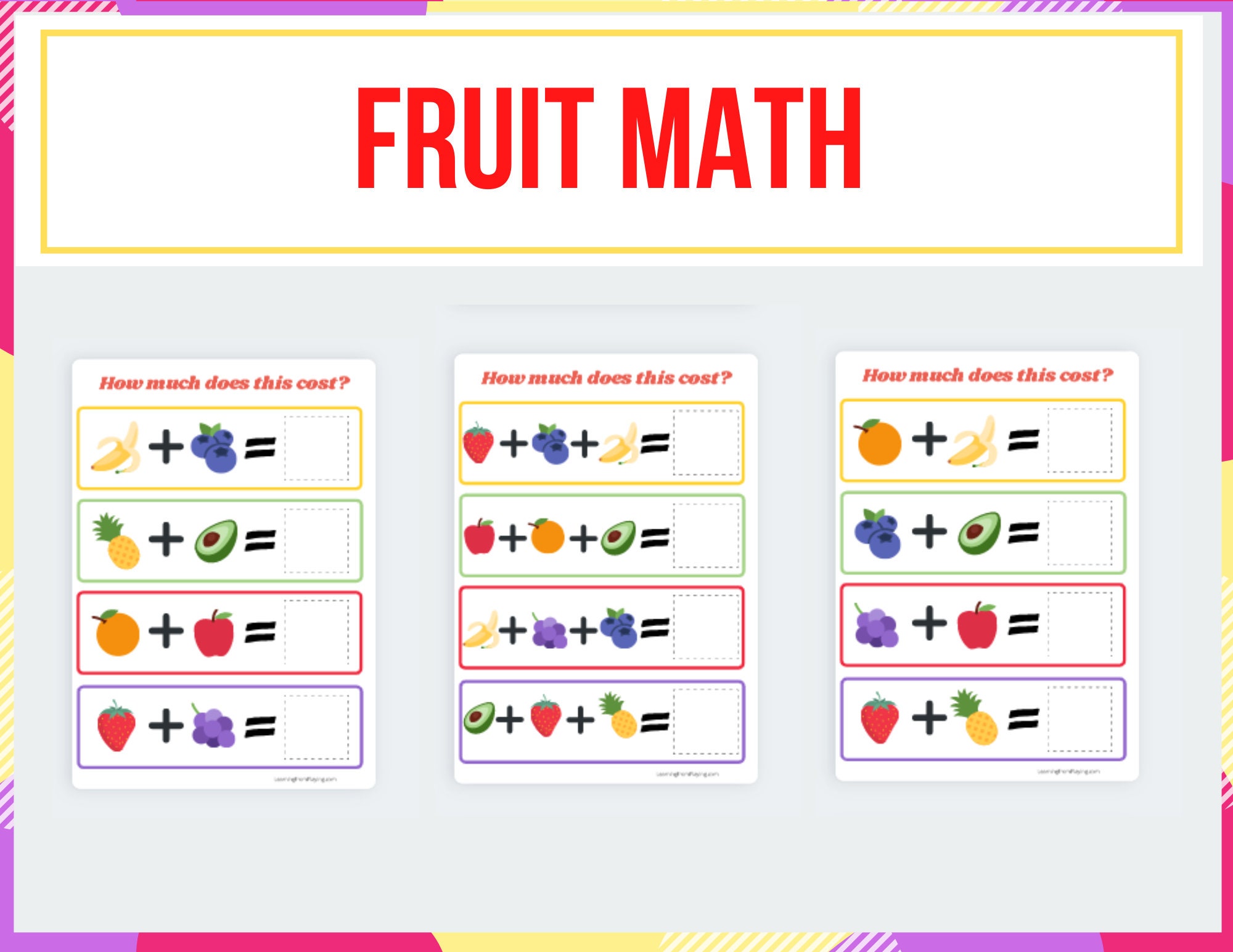 Preschool Learning Fruit Activities Busy Book Preschool Printable ...
