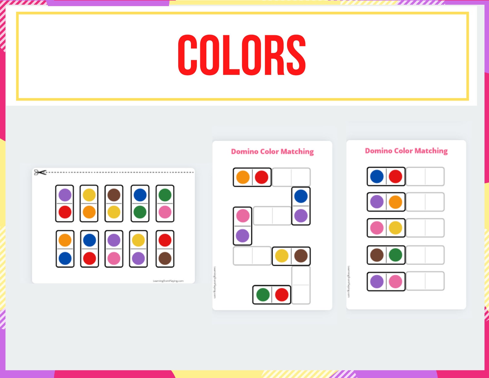 Toddler Domino Activities - Toddler Busy Book - Toddler Printable ...