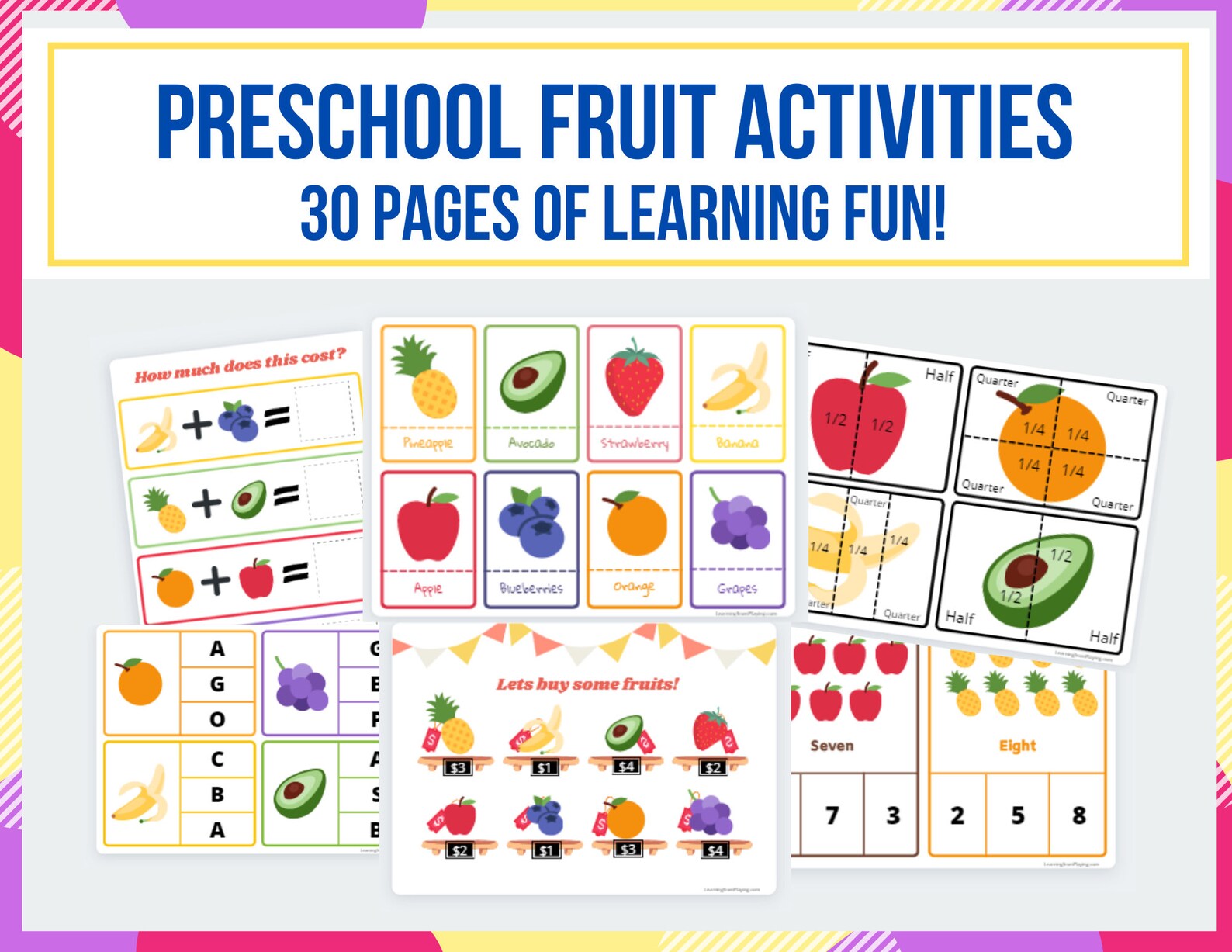 Preschool Toddler Fruit Activities - Busy Book - Preschool Printable ...