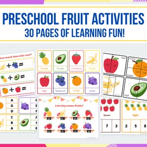 Preschool Toddler Fruit Activities - Busy Book - Preschool Printable ...
