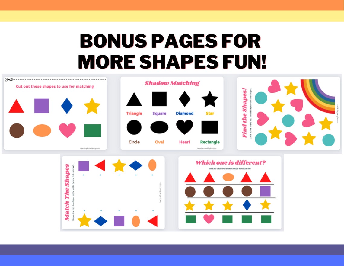 Toddler Shapes Matching Activity Sorting Learning Busy - Etsy