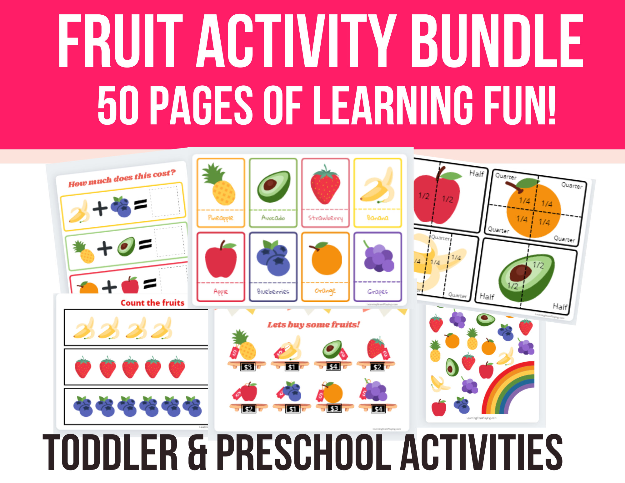 Preschool Toddler Fruit Activities - Busy Book - Preschool Printable ...