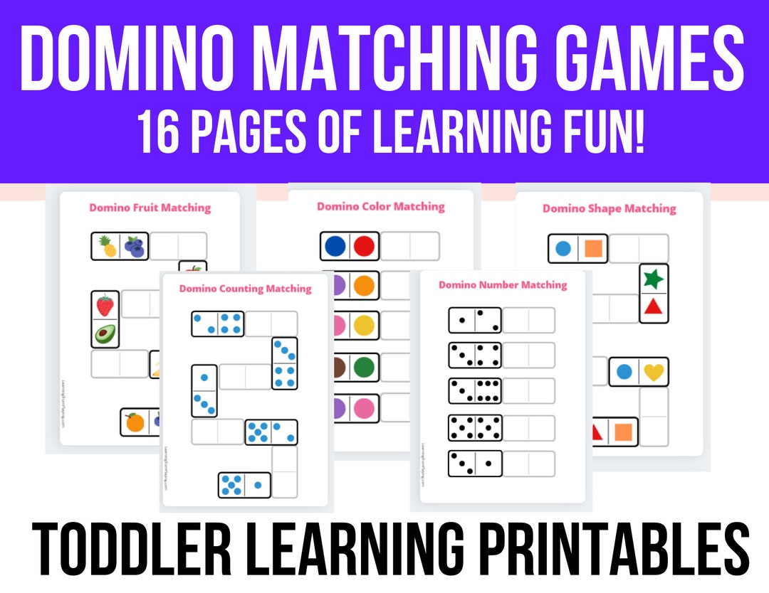 Toddler Domino Activities - Toddler Busy Book - Toddler Printable ...