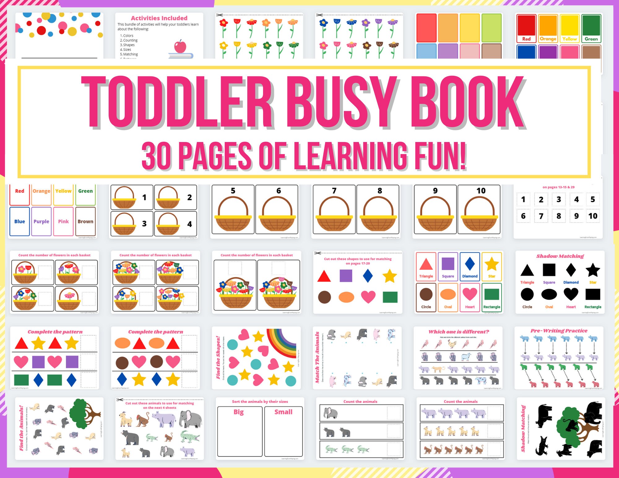 Toddler Learning Activities 100 Pages Counting, Shapes, Fruits & More ...